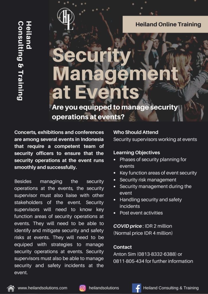 Heiland Online Training: Security Management at Events – Heiland ...